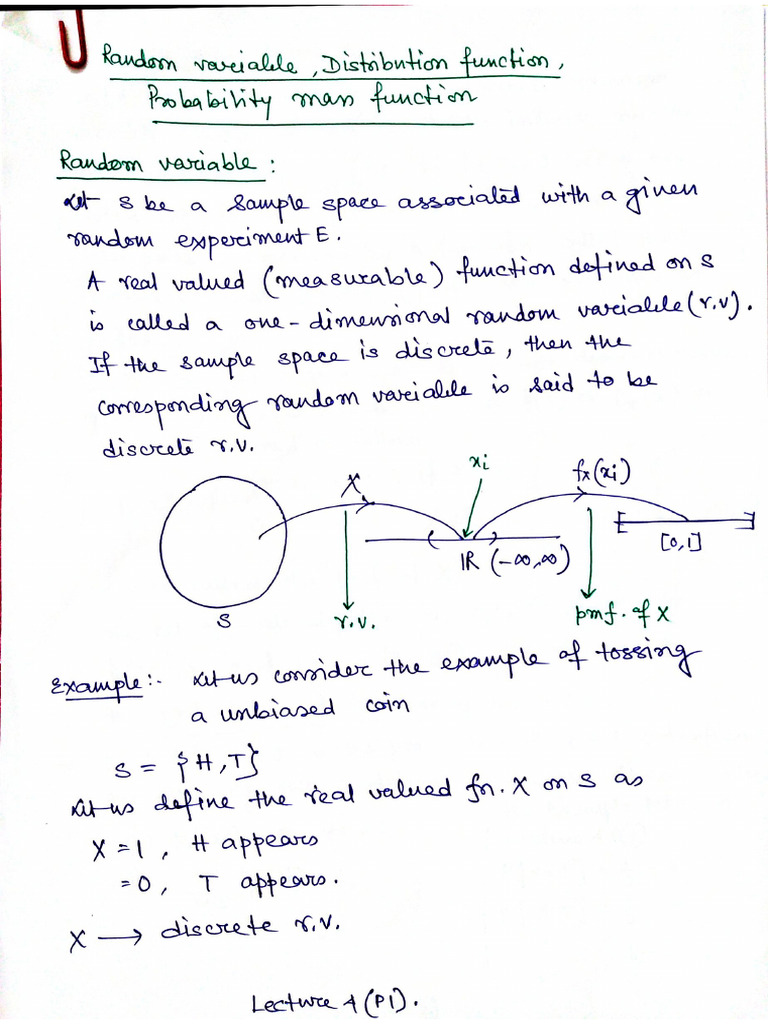 Lecture 4 Random Variable Discrete Distribution Basics Pdf