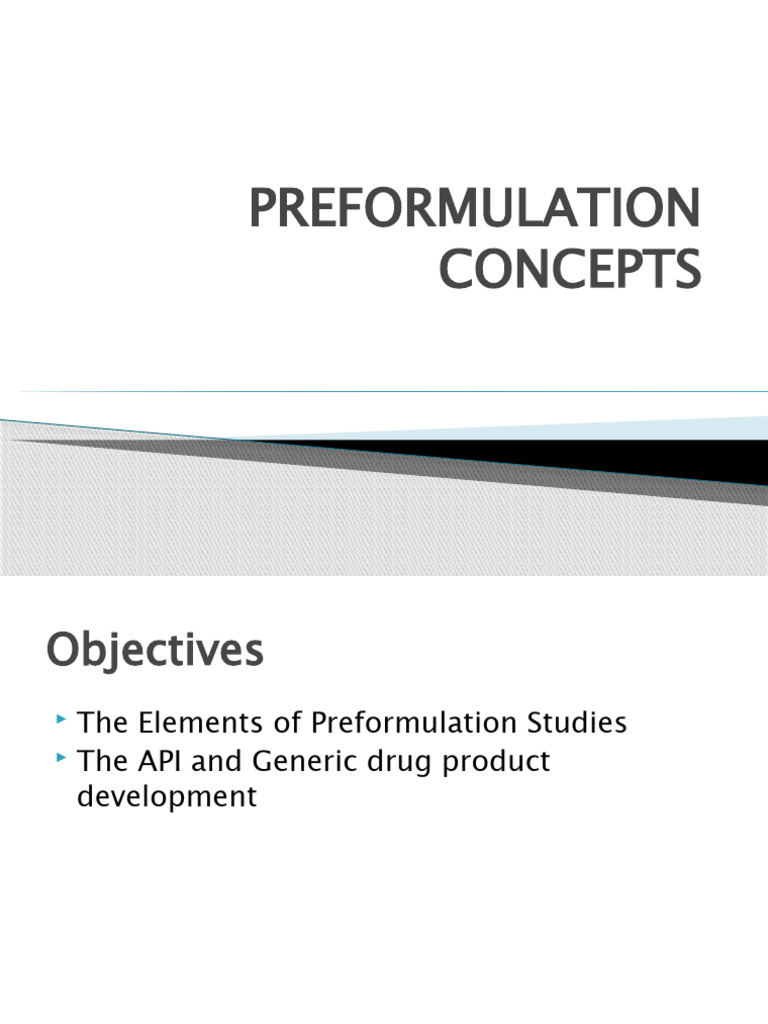 Preformulation Concepts | PDF | Pharmaceutical Formulation | Solubility