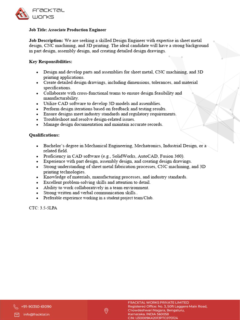 JD Associate Design Engineer | PDF