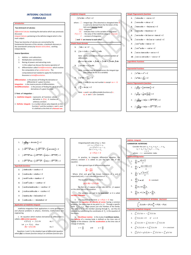 Formulas(New)A | Download Free PDF | Factorization | Integral