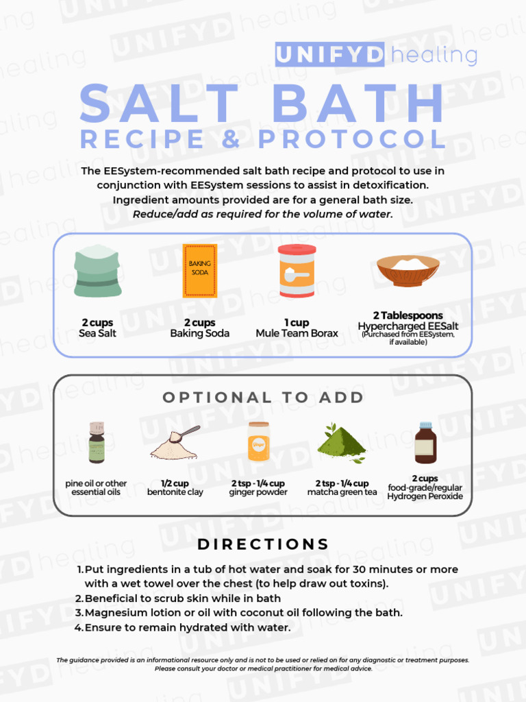 Salt Bath Recipe & Protocol | PDF | Cooking, Food & Wine | Wellness