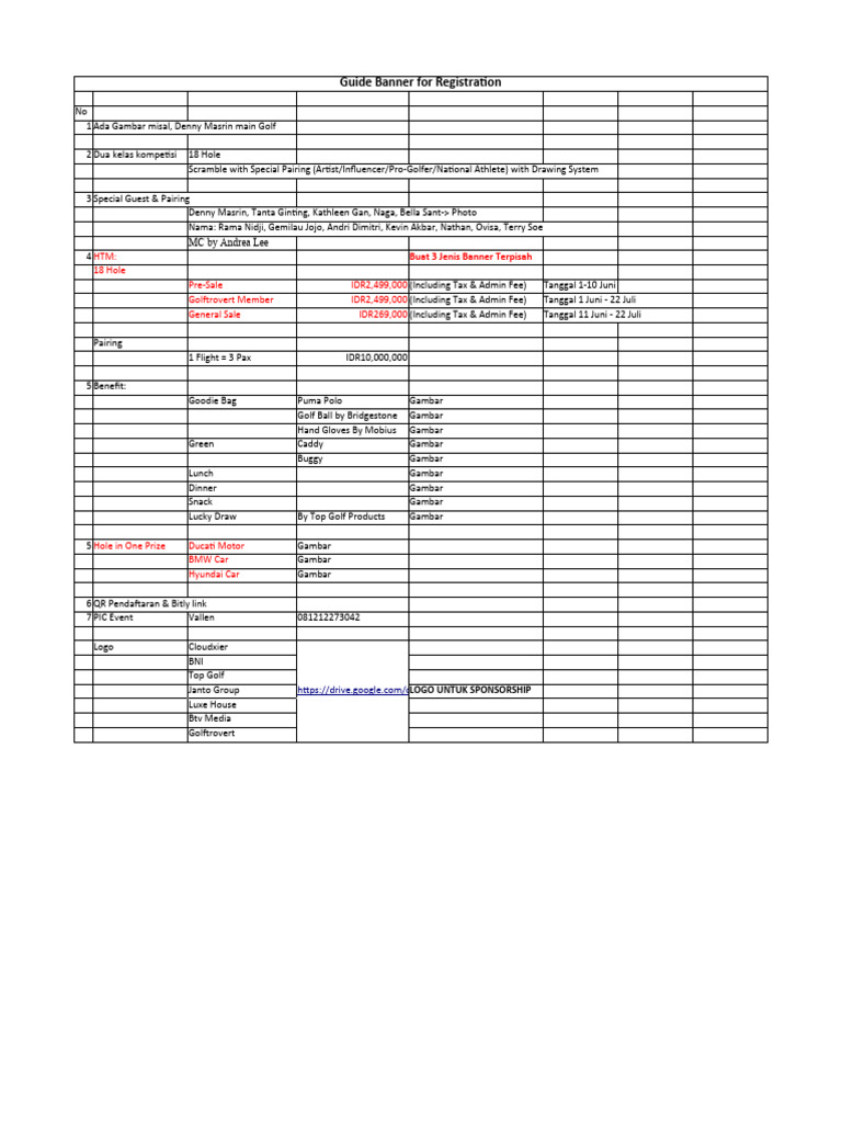 Golf Tournament Registration Guide | PDF