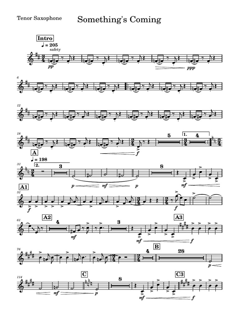 Something's Coming-Tenor_Saxophone | PDF