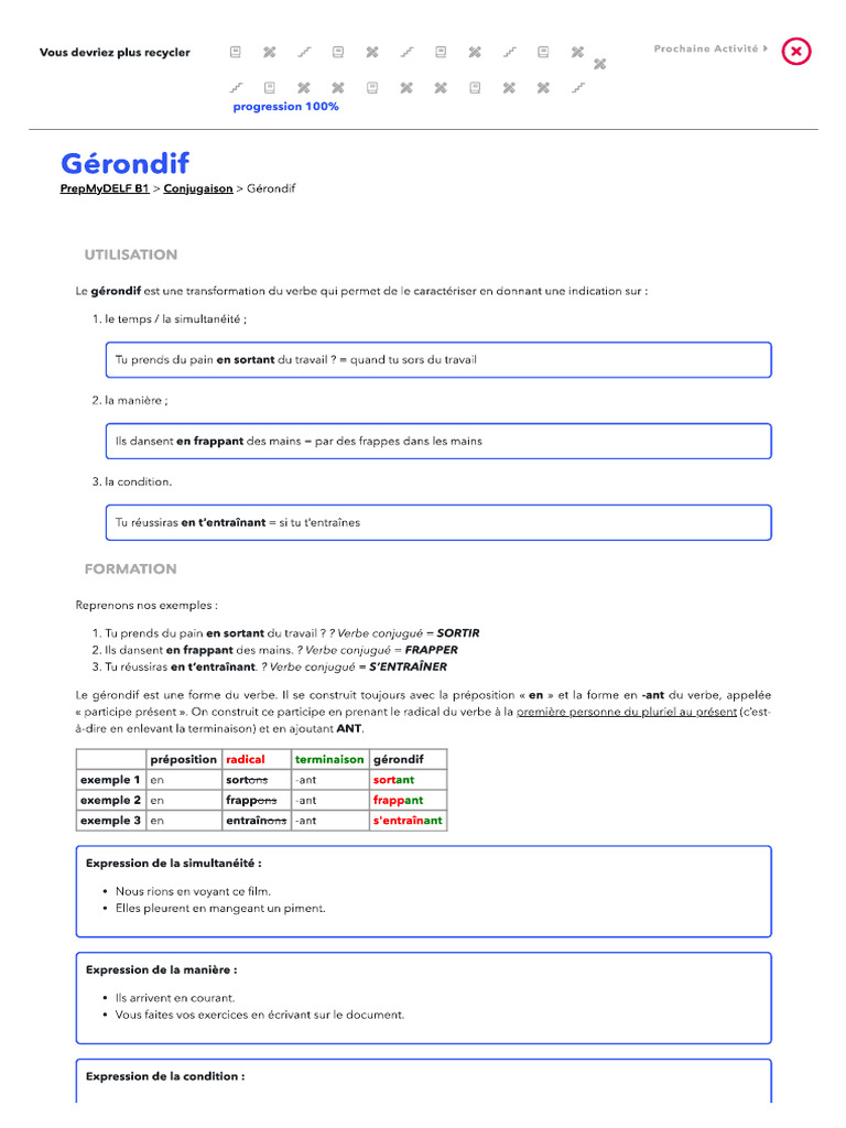 5.1 Gérondif | PDF