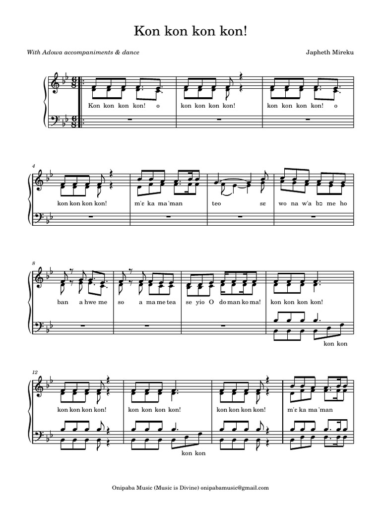 Kon Kon Kon Kon! - Onipaba Music | PDF