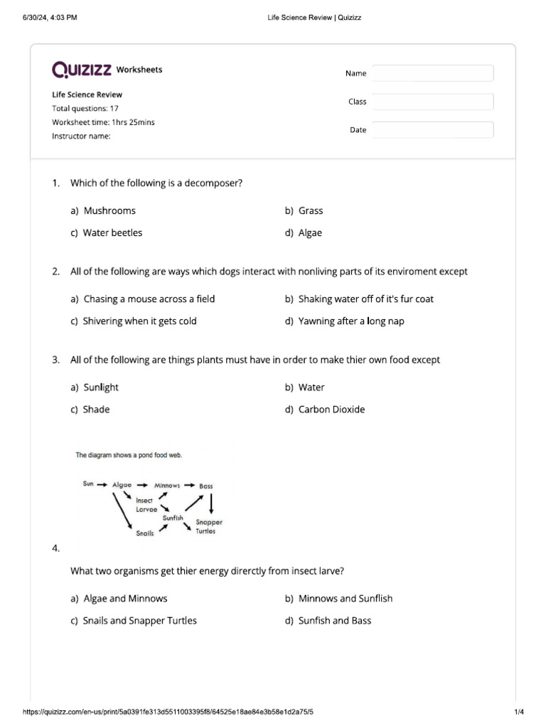 Life Science 1 | PDF