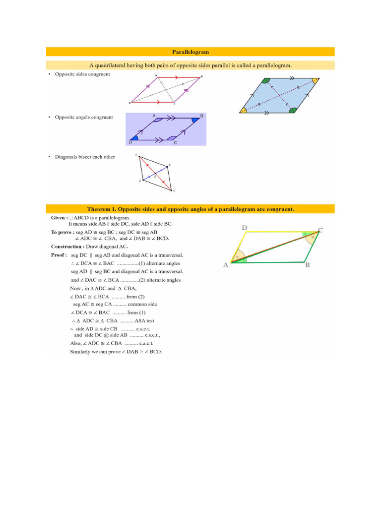 STD 9 Geom Quadrilaterals | PDF