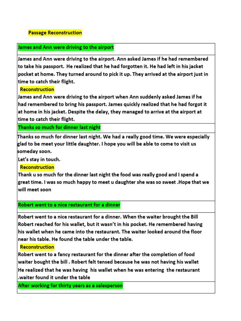 Passage Reconstruction-2 | PDF