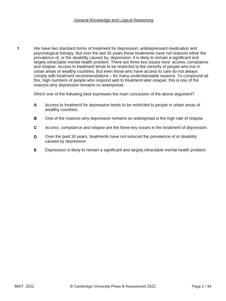 IMAT 2022 Test Questions and Answers | PDF | Endoplasmic Reticulum ...