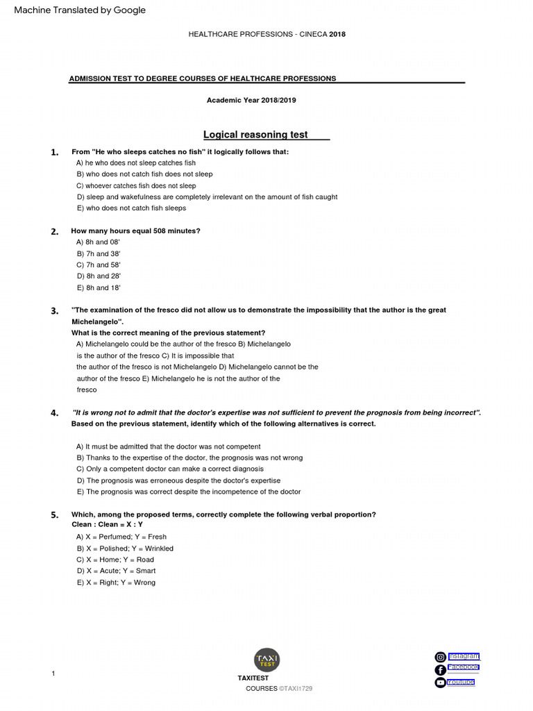 Healthcare Admission Test Questions | PDF | Mitochondrion | Translation ...