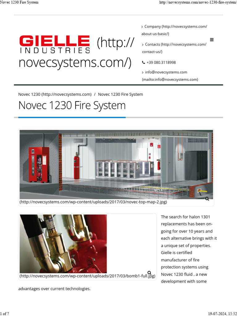 Novec 1230 Fire System | PDF | Water | Gases