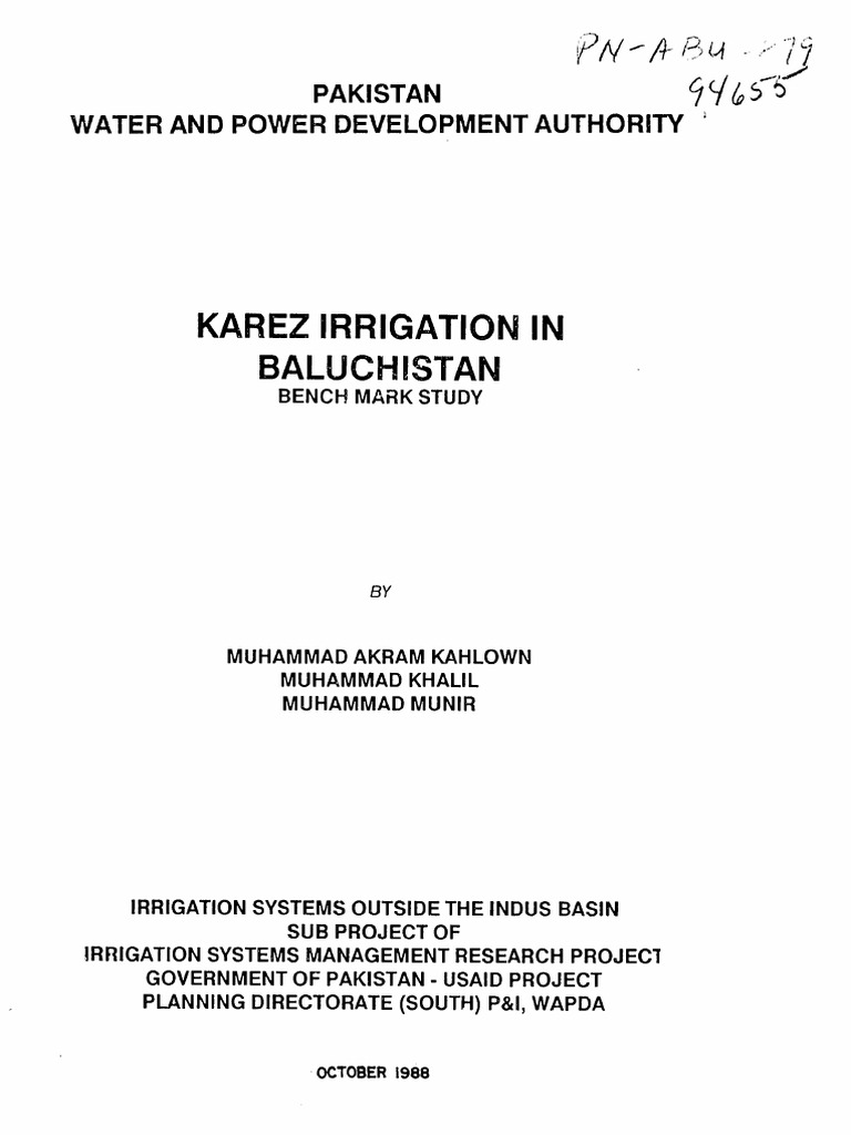 Karez Irrigation N Balochistan | PDF | Irrigation | Water