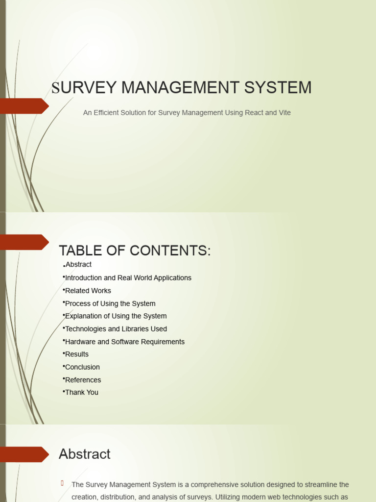 SURVEY MANAGEMENT SYSTEM | Download Free PDF | Data | Data Science