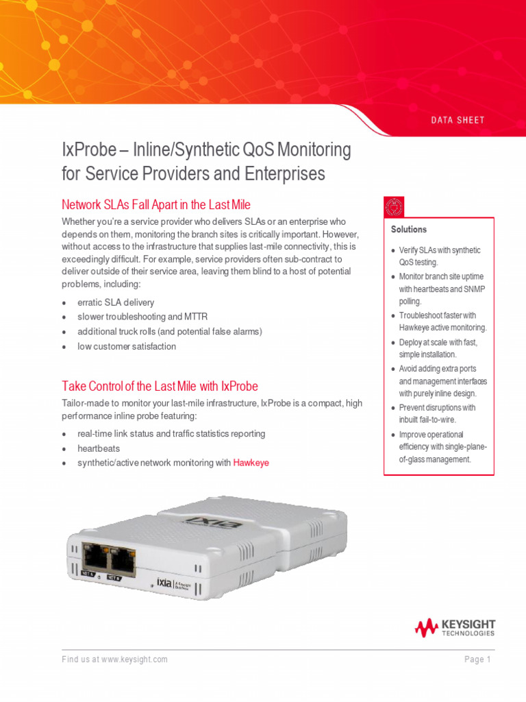 IxProbe - Inline - Synthetic QoS Monitoring For Service Providers and ...