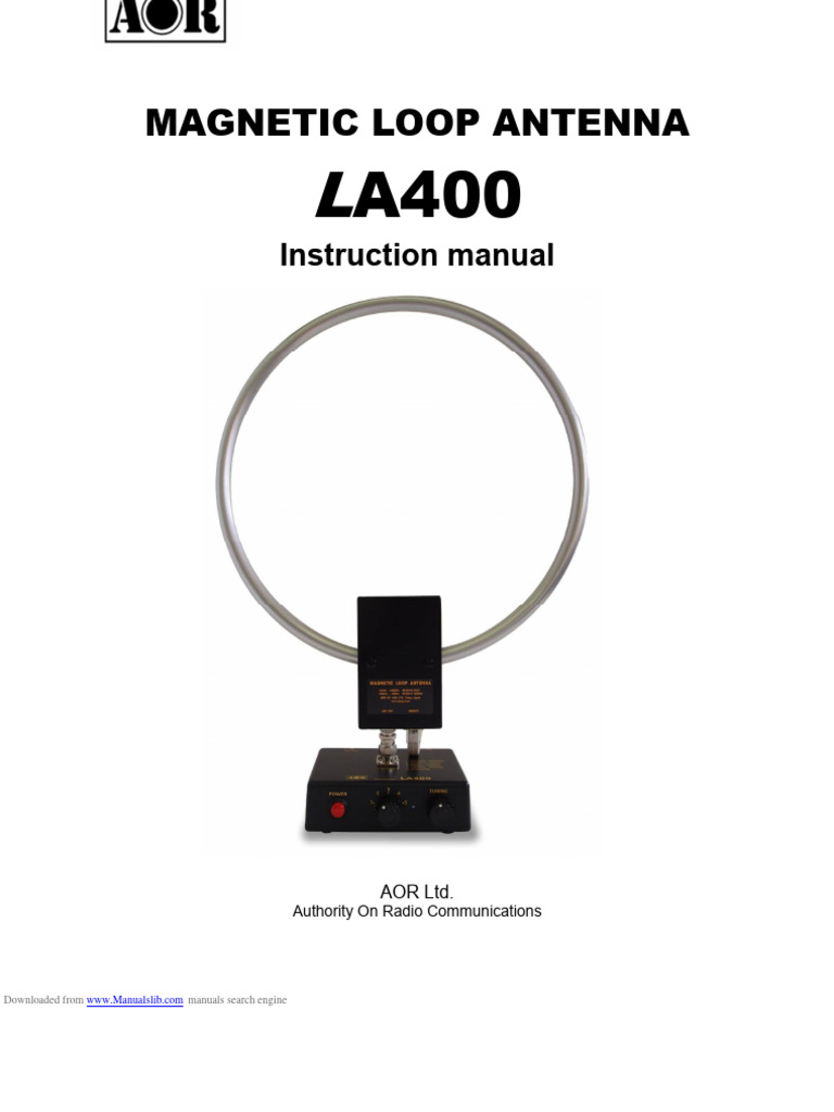 Aor La400 | PDF | Electromagnetic Induction | Antenna (Radio)