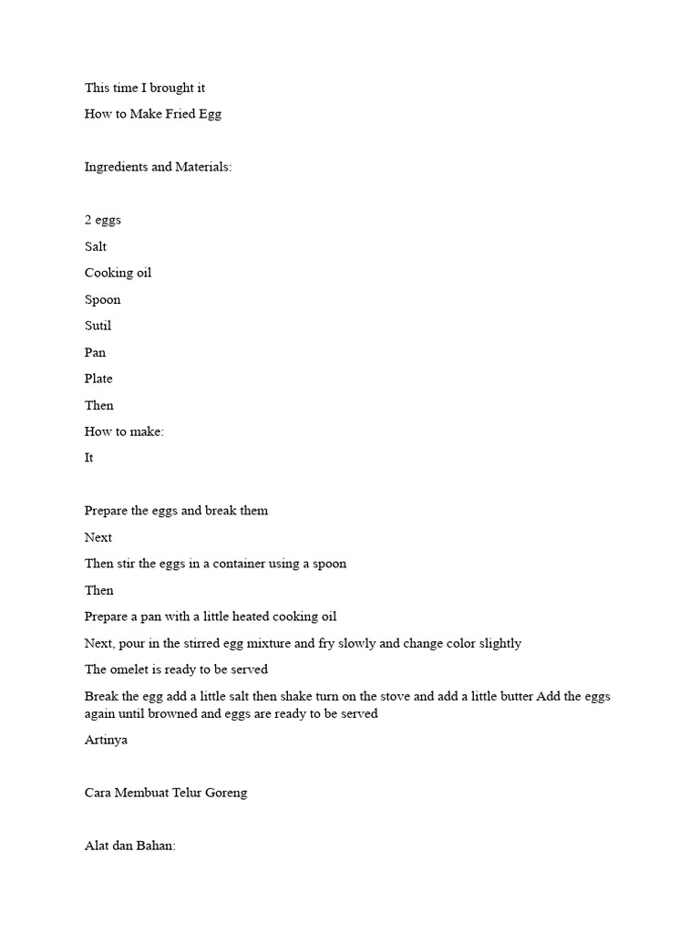 Content How To Make Bhs Inggris | PDF