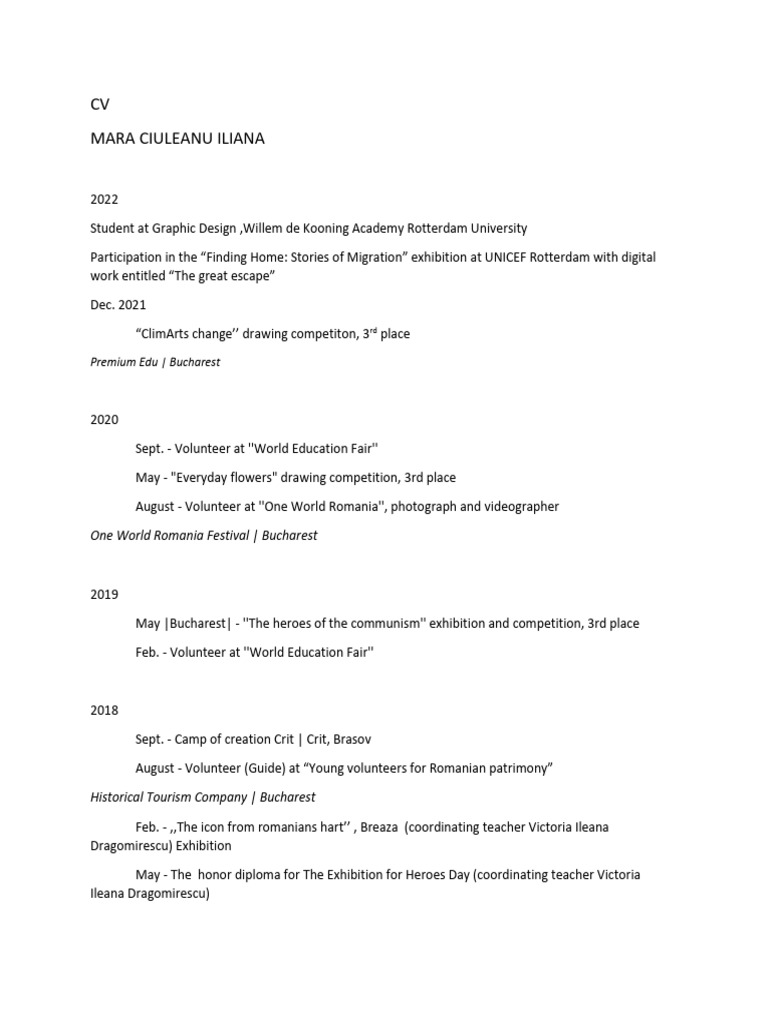 CV MARA CIULEANU_ENG | PDF