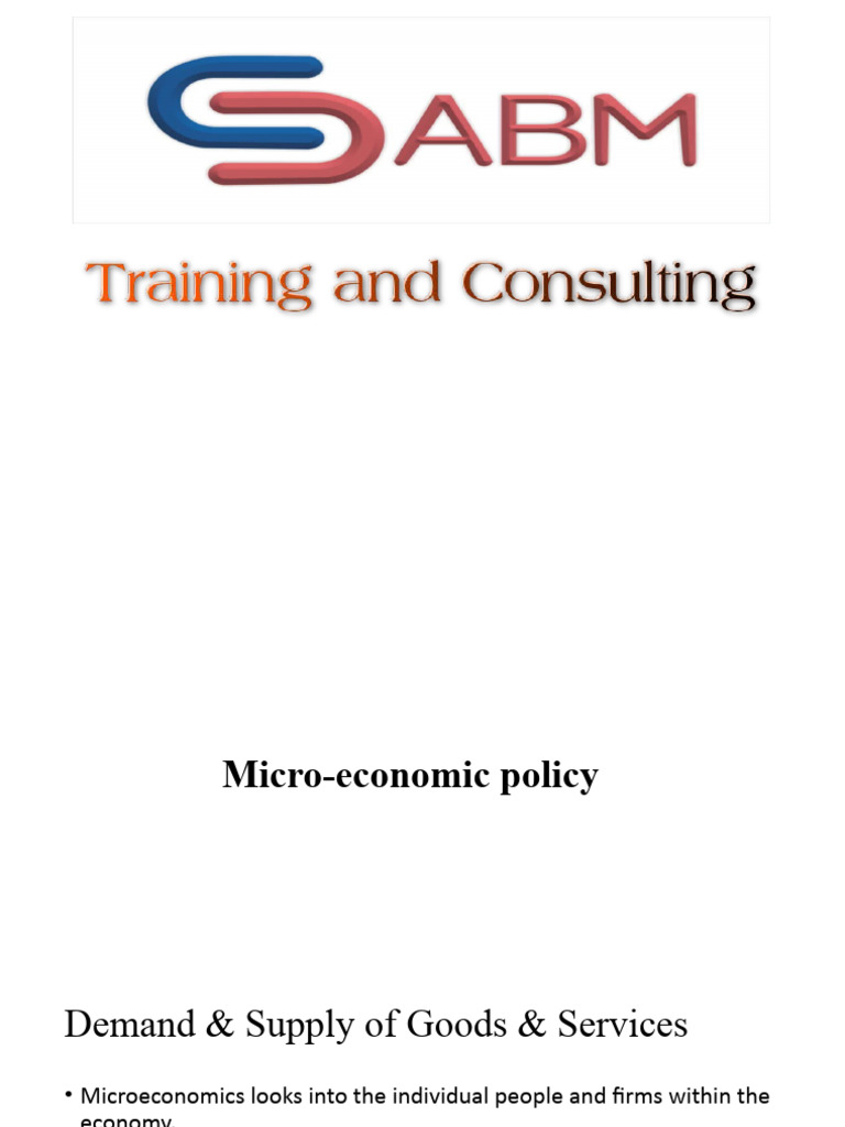 BT Note - Micro-Economic Policy | PDF | Demand | Elasticity (Economics)