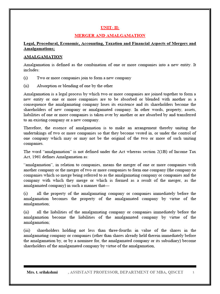 Sree CRF Unit-2 Material | PDF | Liquidation | Consolidation (Business)