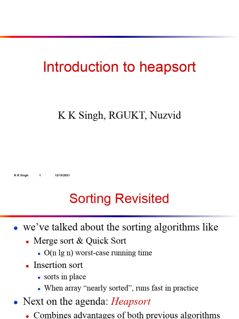 Heap Sort - Priority Queue | PDF | Applied Mathematics | Theoretical Computer Science