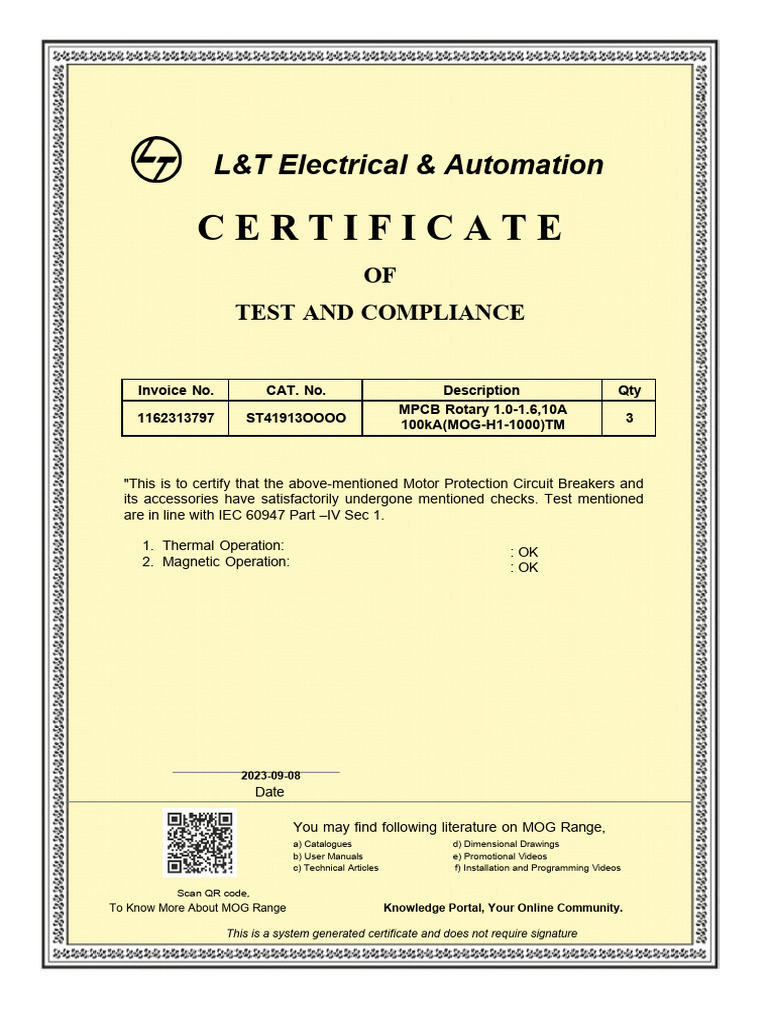 10a 100ka TC MPCB | PDF