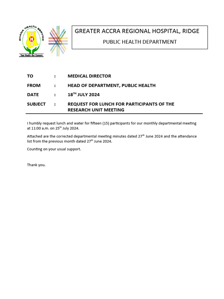 Lunch Request for Research Meeting | PDF