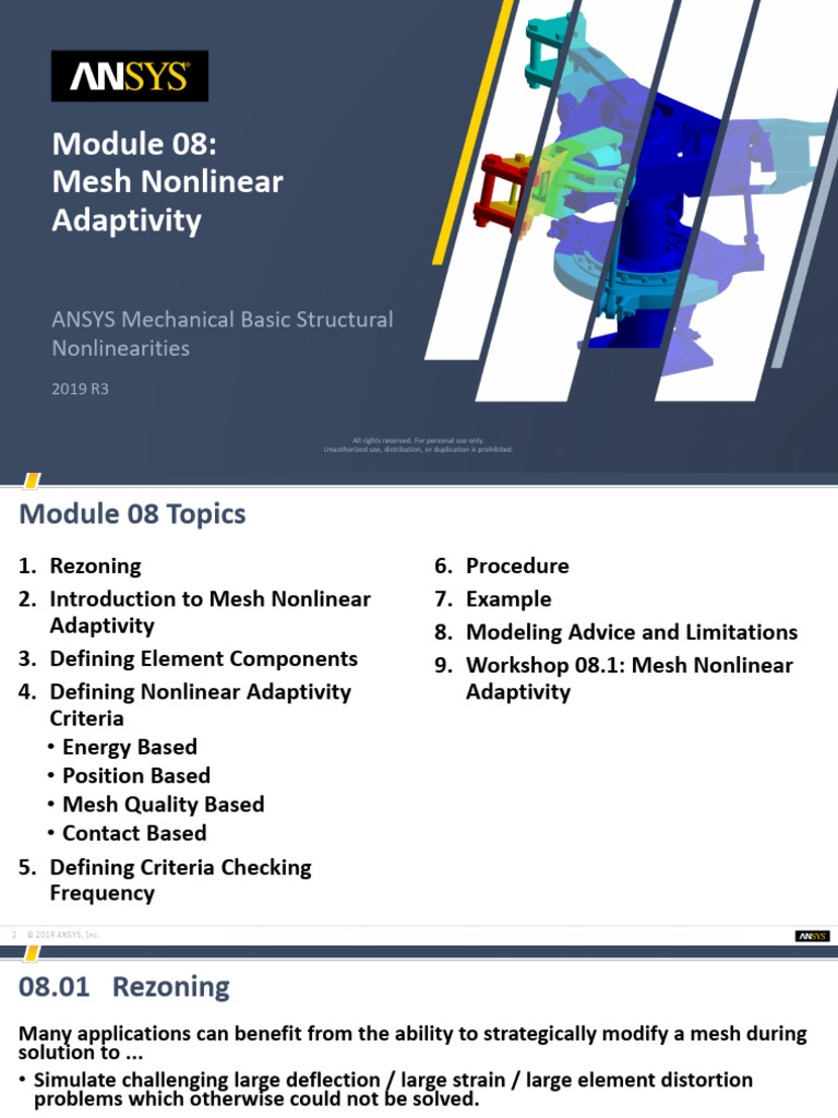 Mesh Nonlinear Adaptivity in ANSYS | PDF | Deformation (Engineering ...