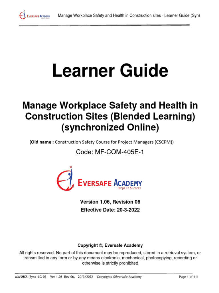 CSCPM Eversafe Notes | PDF | Occupational Safety And Health | Risk