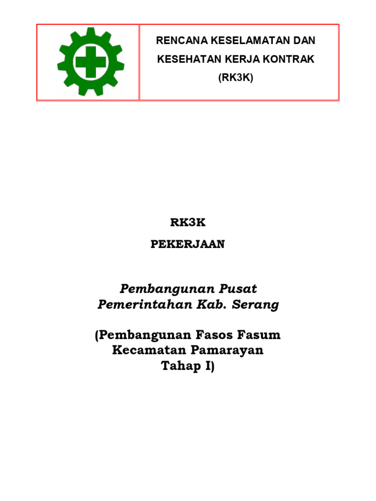 Contoh RK3K Pematangan Lahan | PDF