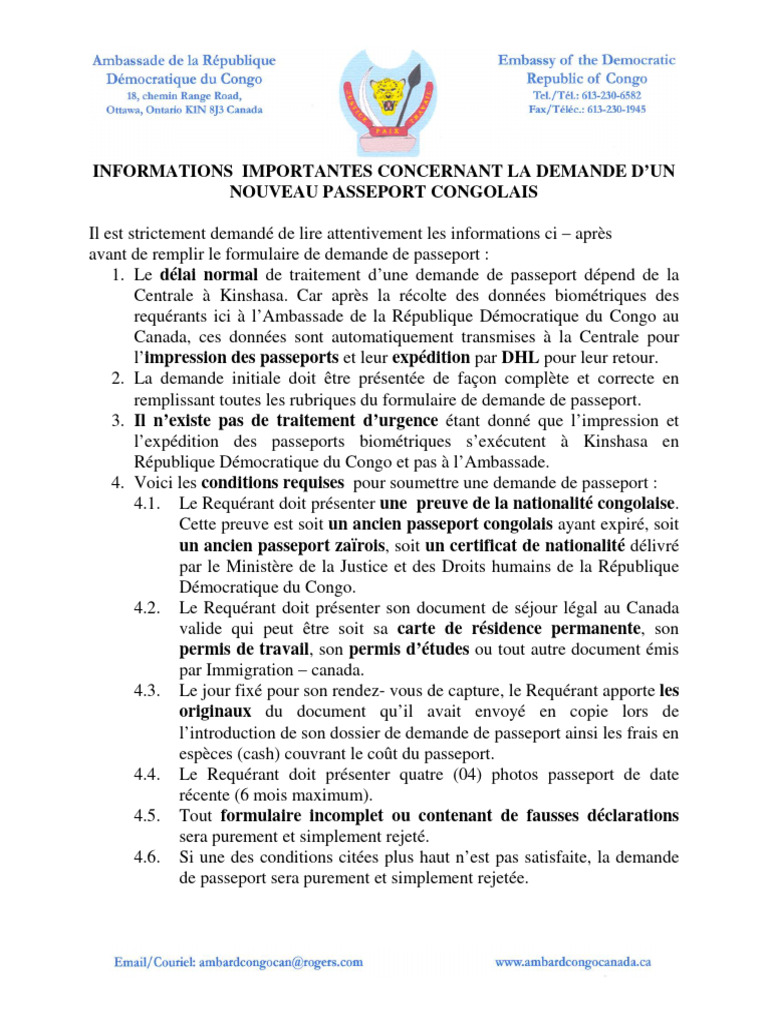 FORMULAIRE DE DEMANDE DE PASSEPORTimprimable | PDF | Passeport ...