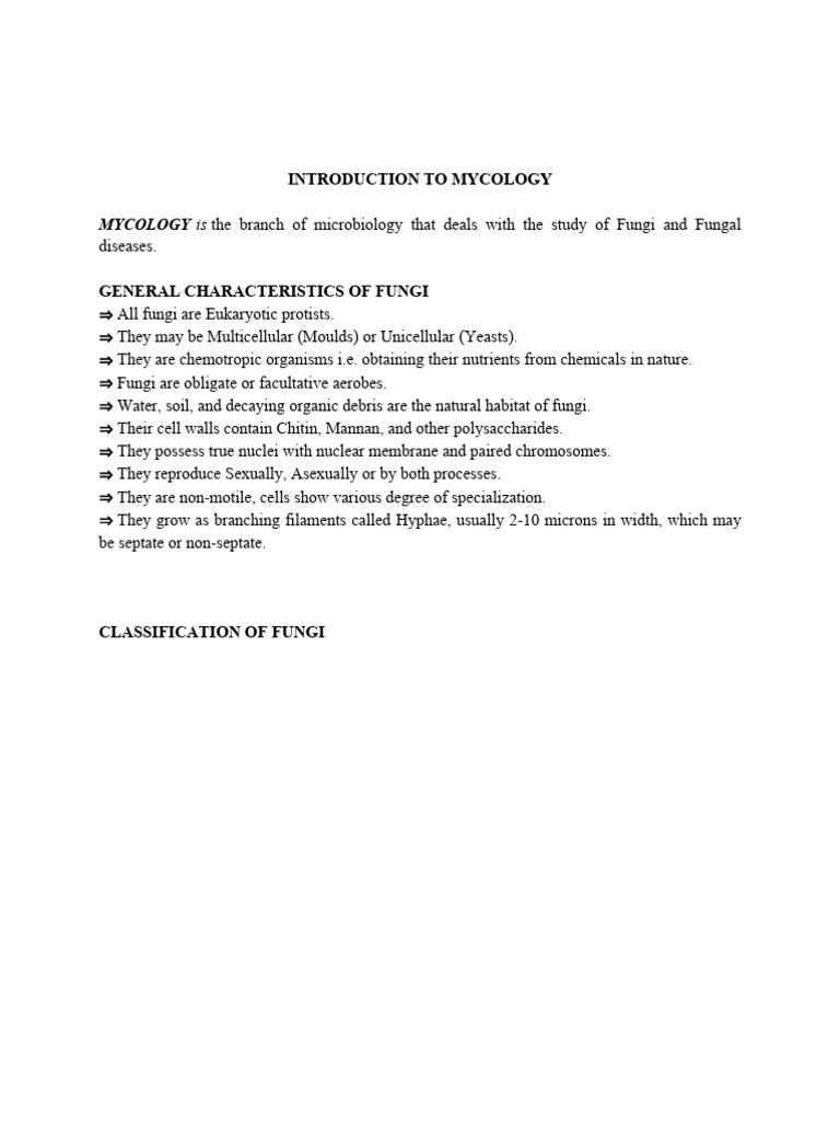 Done Introduction To Mycology | PDF | Fungus | Yeast
