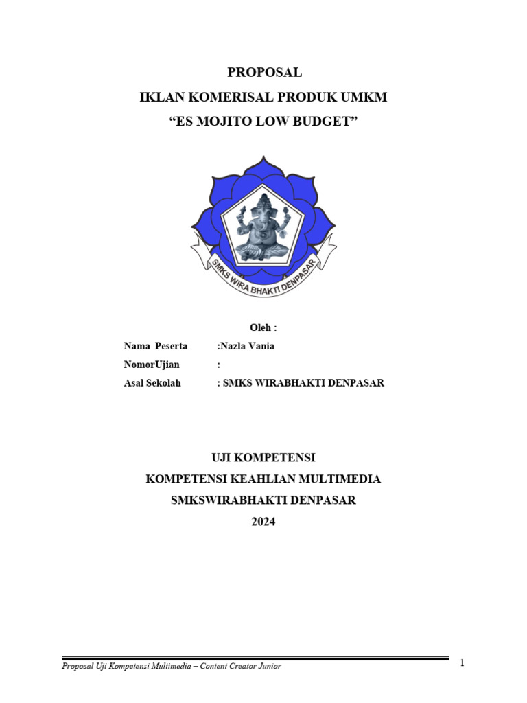 Proposal Uk Nazlav New Terbaru Paling Baru Banget | PDF | Bisnis | Seni