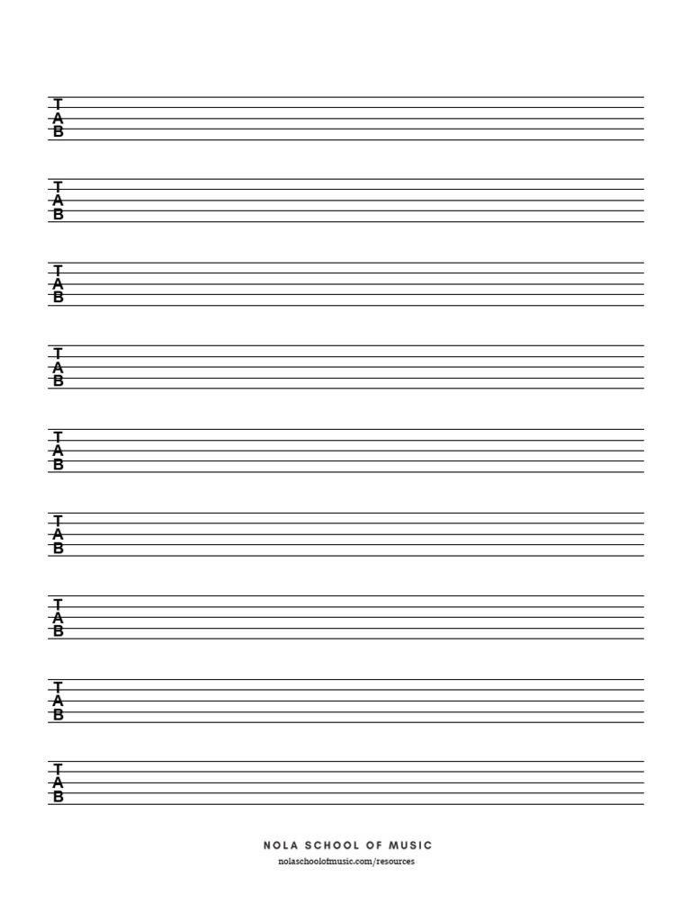 5 String Bass Tab Paper | PDF