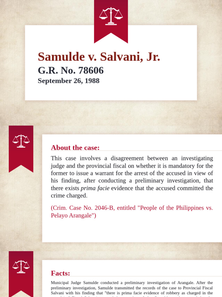 Samulde v. Salvani, Jr. | PDF | Arrest | Arrest Warrant