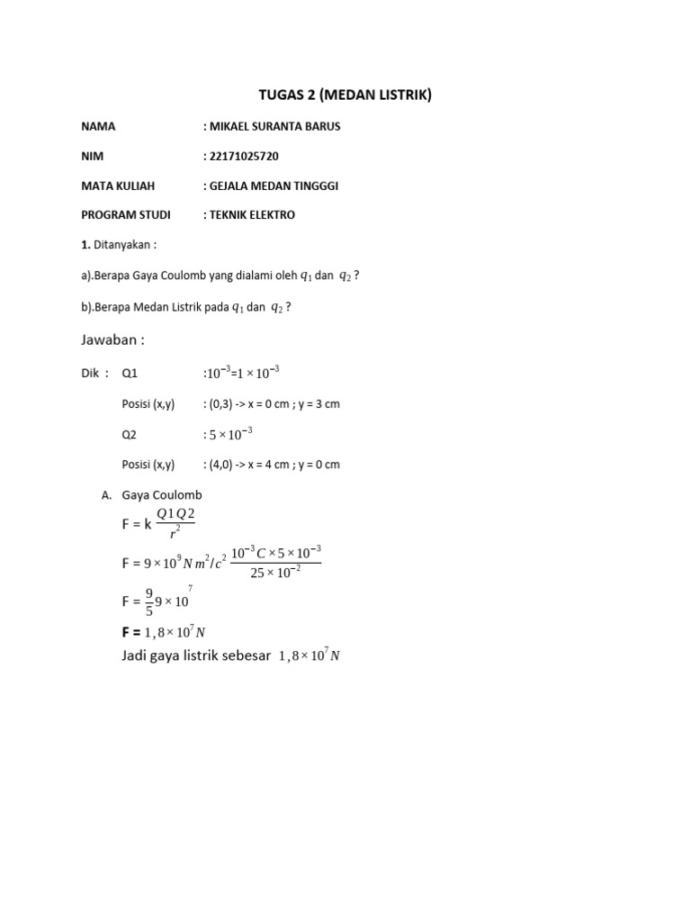 MIKAEL SURANTA BARUS - 22171025720 - GEJALA MEDAN TINGGI - Tugas1 | PDF ...