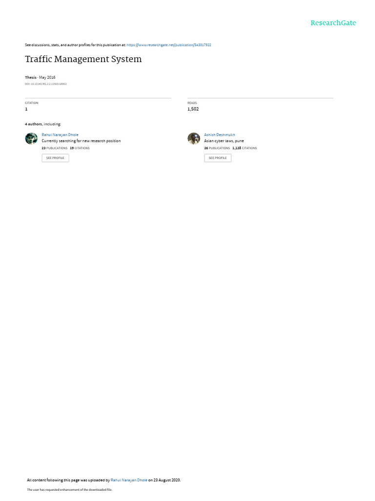 Traffic Management System | PDF | Matlab | Arduino