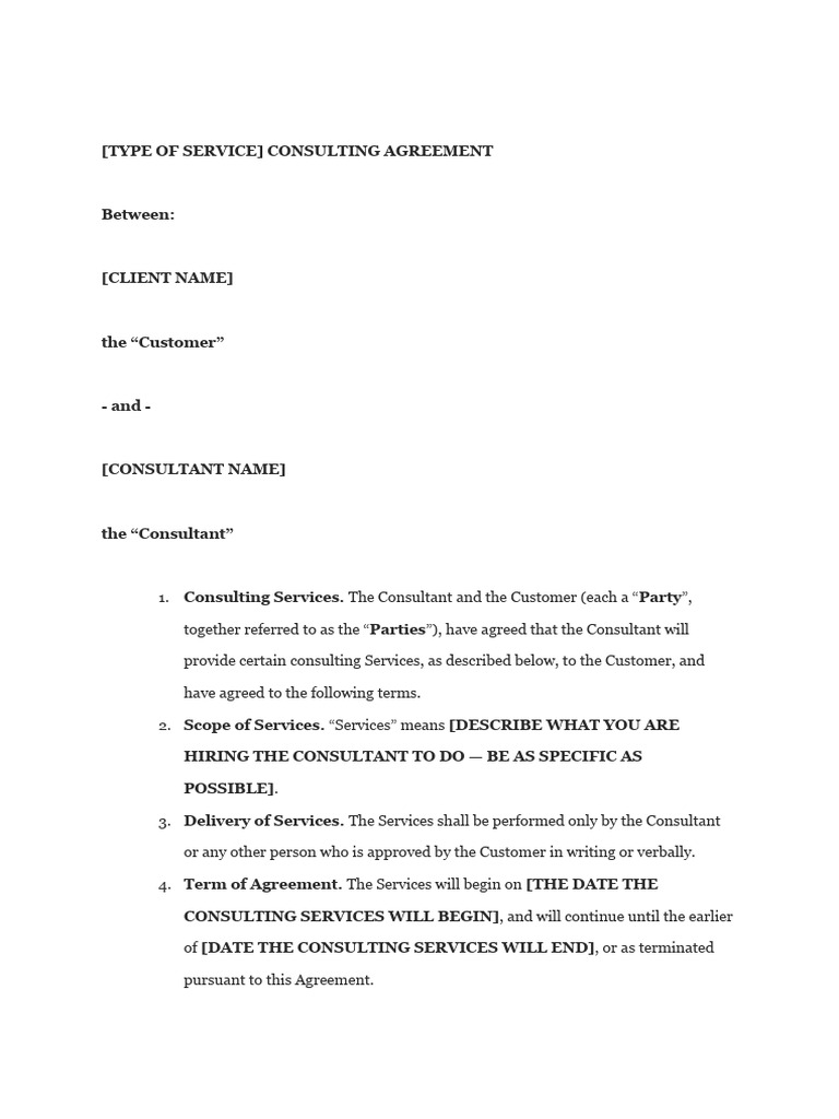 Consulting Agr Template 1 | PDF | Indemnity | Employment