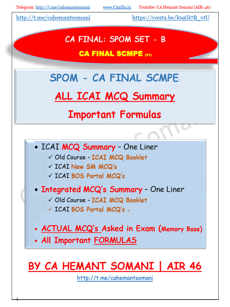 Spom Scmpe MCQ Booklet D | PDF | Supply Chain Management | Profit (Economics)