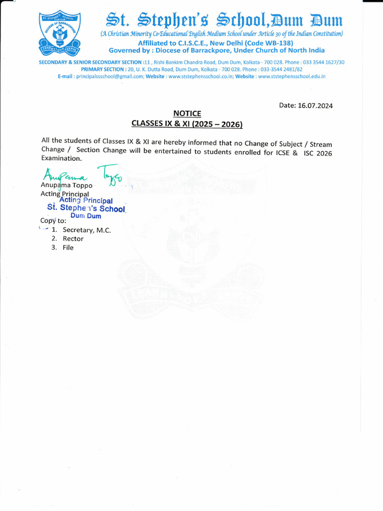NOTICE For Classes IX & XI (2025-2026) | PDF