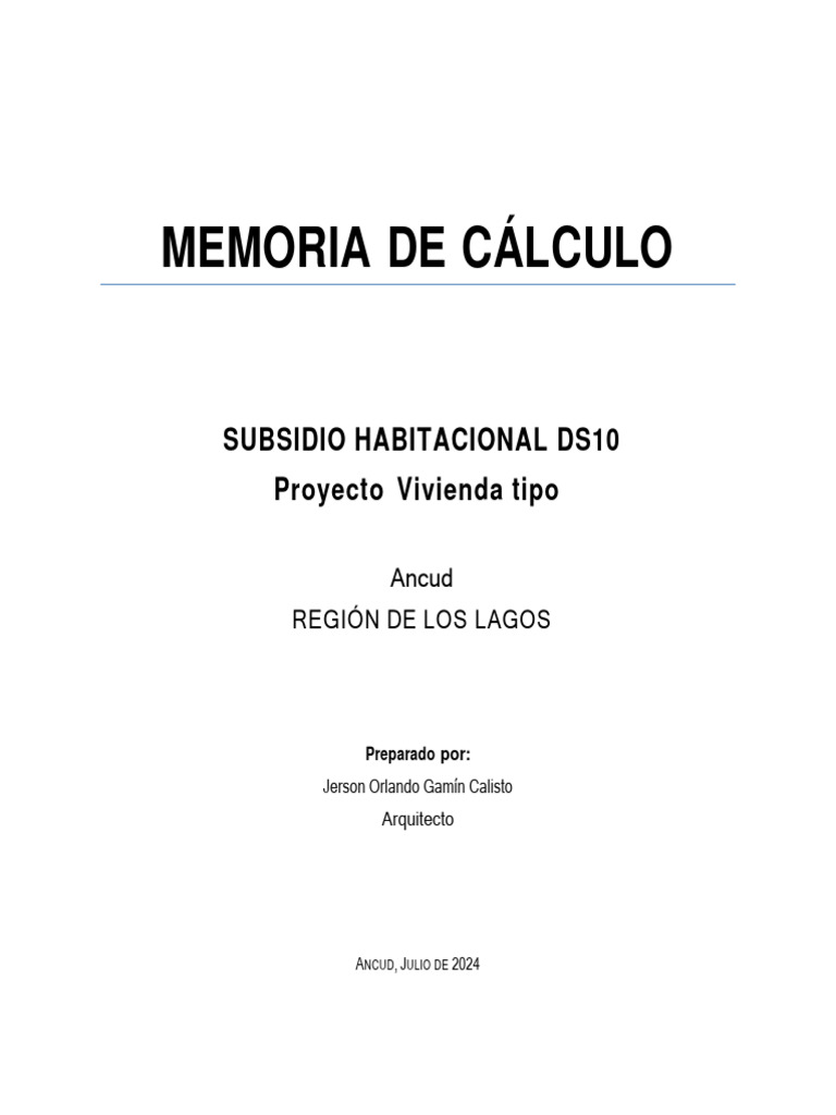 Memoria de Cálculo DS10 | PDF