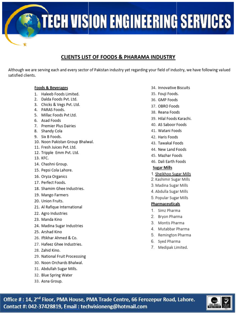FOODS CLIENT S LIST | Download Free PDF | Drink