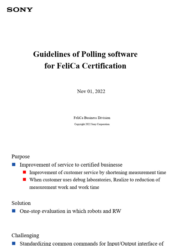 Guideline of The Polling Software For FeliCa Certification 221101 | PDF | Command Line Interface ...