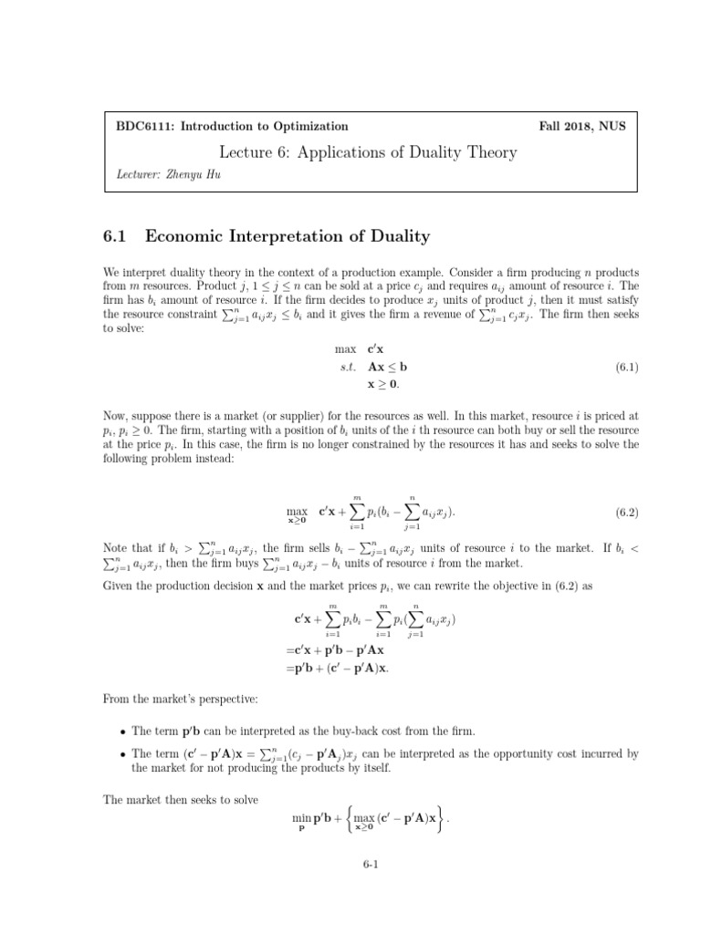 Lecture 6 Duality App Pdf Mathematics Of Computing Theoretical Computer Science