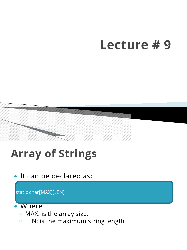 Lec 9 Pdf Pointer Computer Programming String Computer Science 