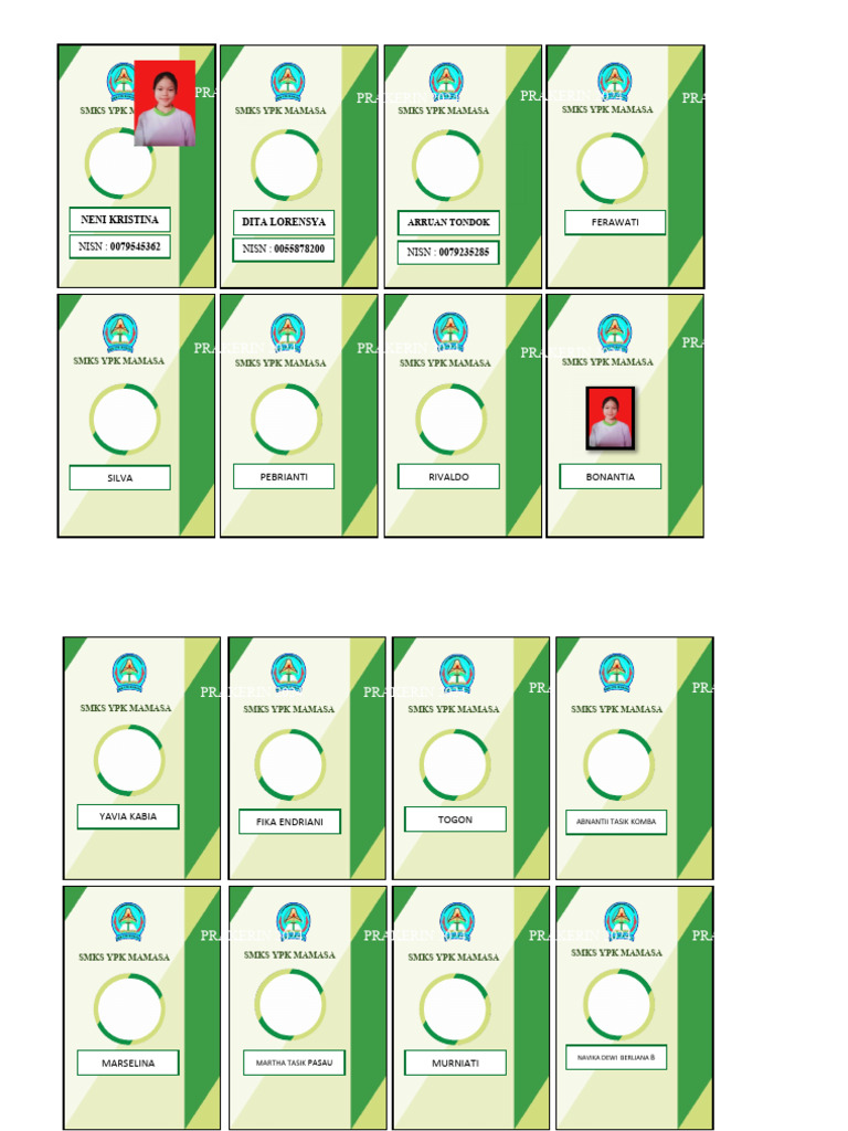 CONTOH Name Tag 2 Word | PDF