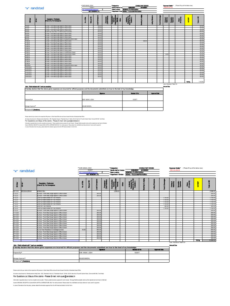 Claim Sheet Format | PDF | Service Industries