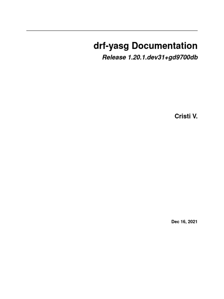 DRF Yasg | PDF | Parameter (Computer Programming) | Software Development