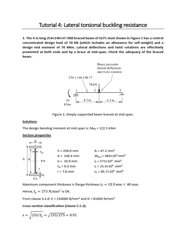 04 Lateral Torsional Buckling Resistance | PDF | Bending | Beam (Structure)