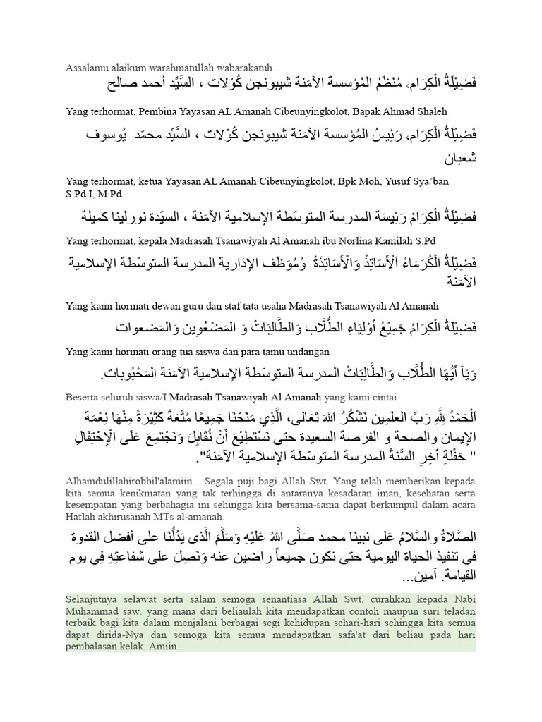 MC Bahasa Arab Kan | PDF