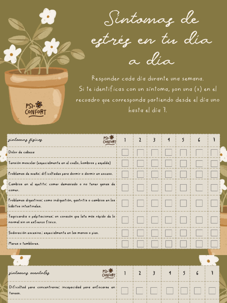 Síntomas de Estrés Diarios y Gestión | PDF | Estrés (biología ...